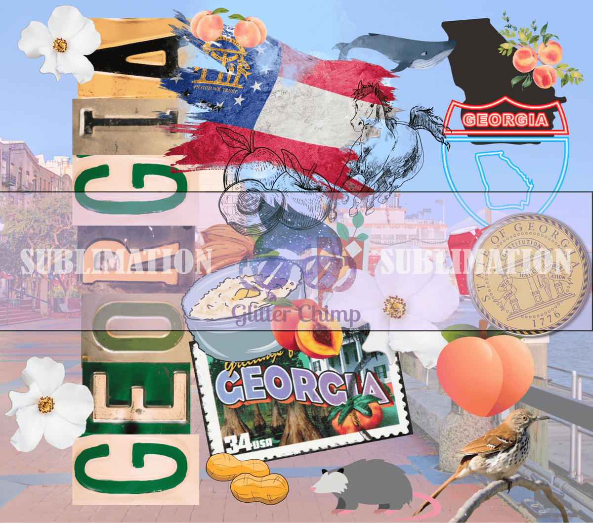 Sublimation Prints for Skinny Tumblers - Georgia – Glitter Chimp